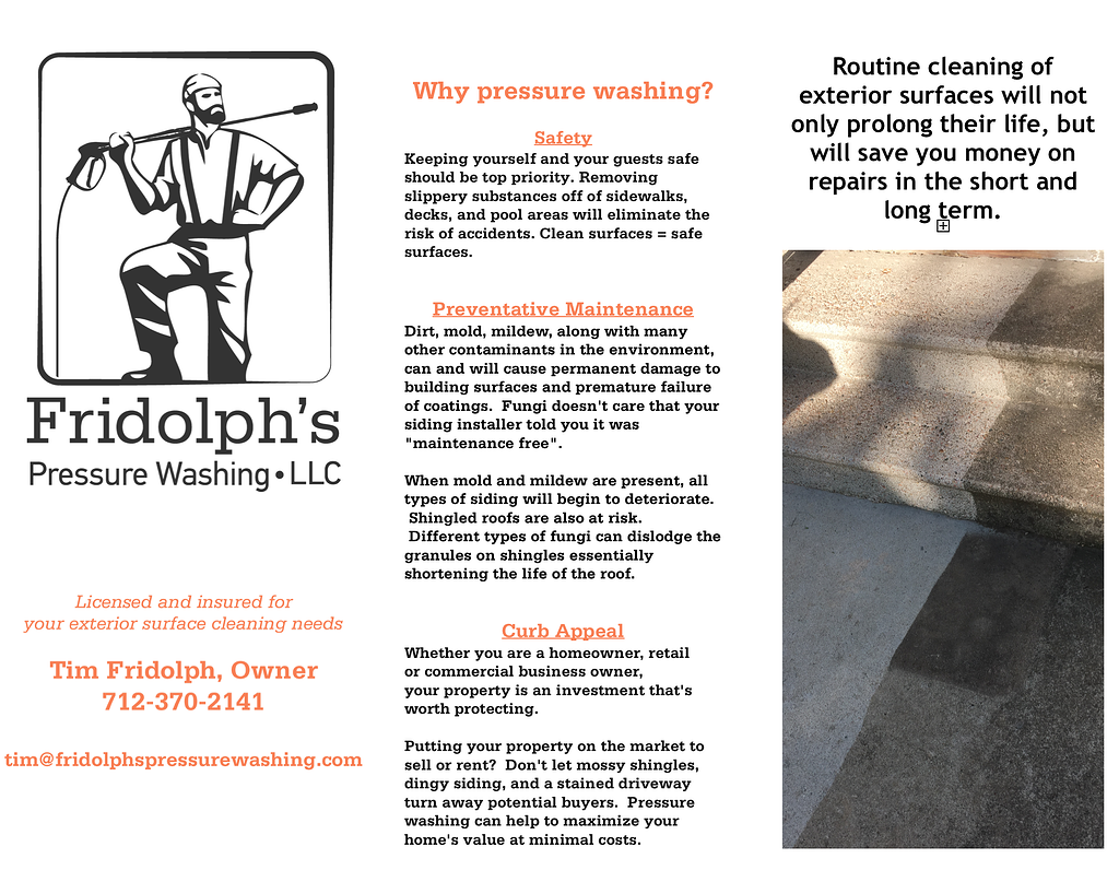 Trifold Brochure - Marketing - Pressure Washing Resource