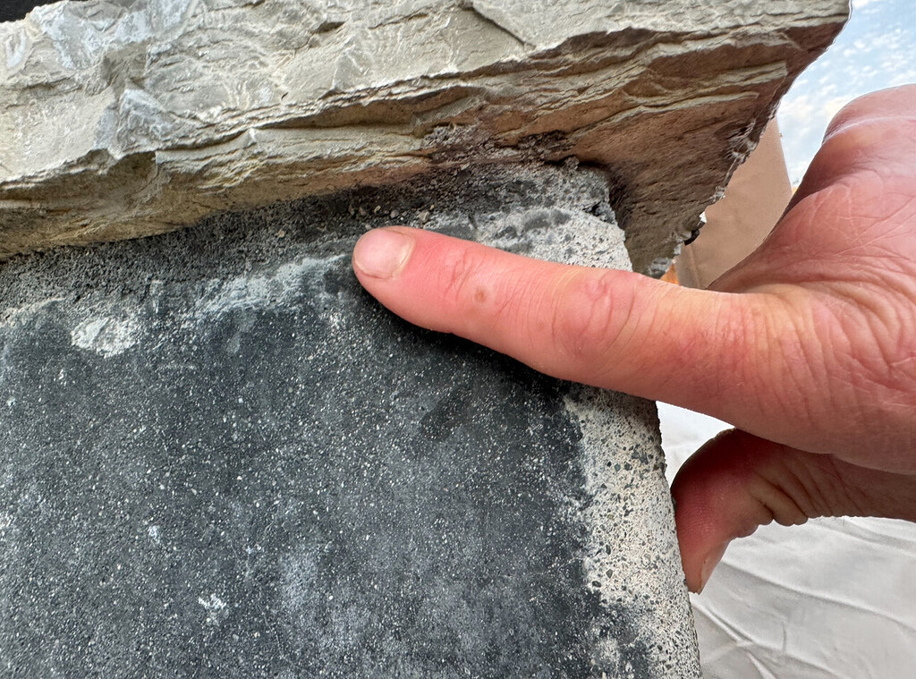 Grout left colored stains on stone - Residential - Pressure Washing ...