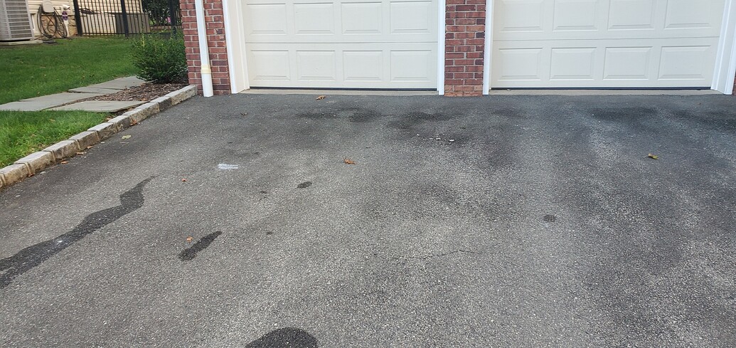Black streaking on asphalt driveway like roof, roof mix and surface ...