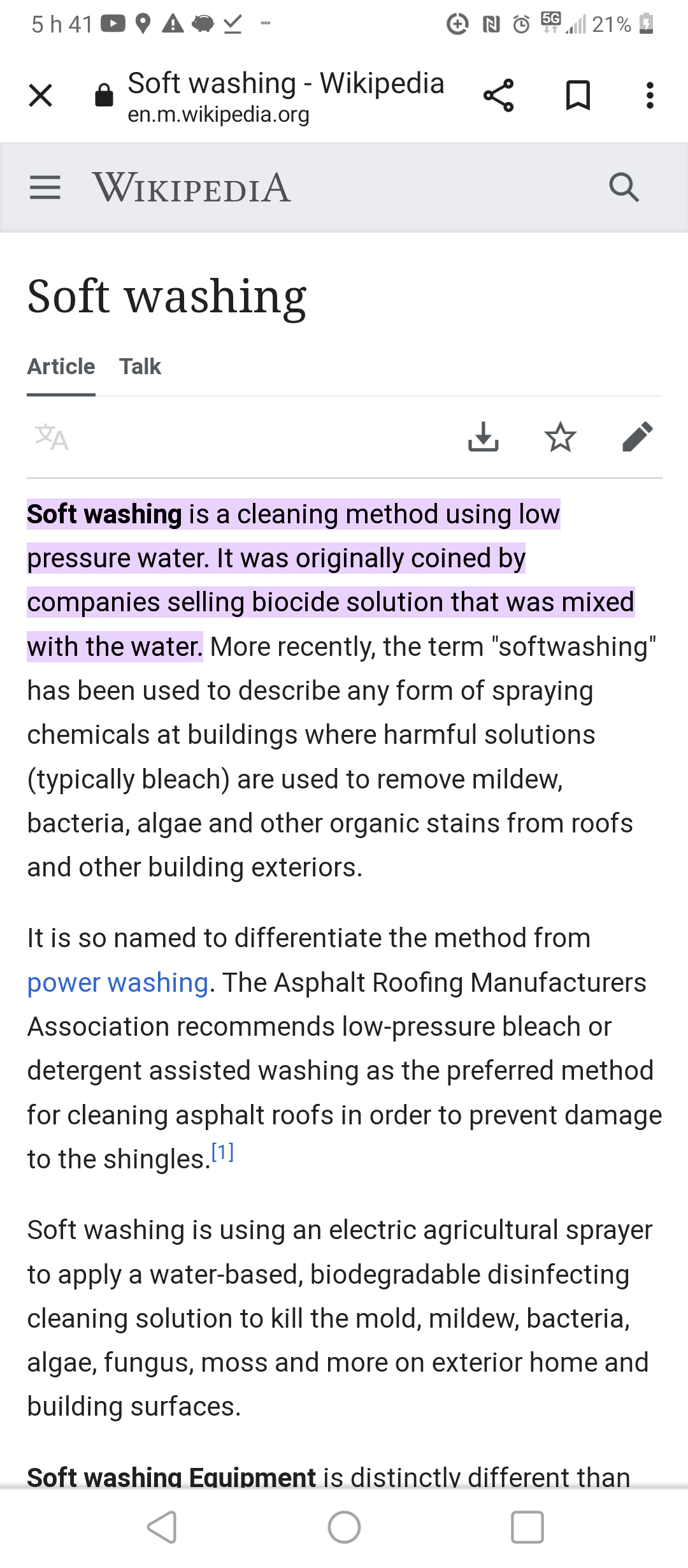 Wikipedia entry needs improvement - Pressure Washing Resource